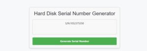 Hard Disk Serial Number Generator | Online Text Tool