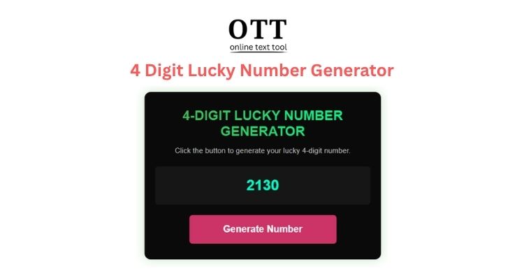 4 Digit Lucky Number Generator - Online Text Tool