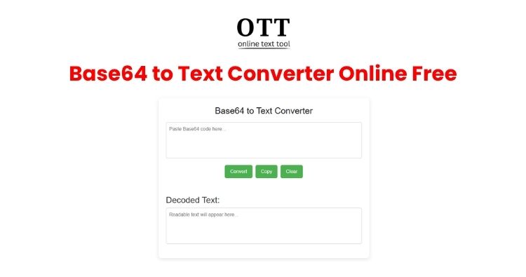 Base64 To Text Converter Online Free - Online Text Tool