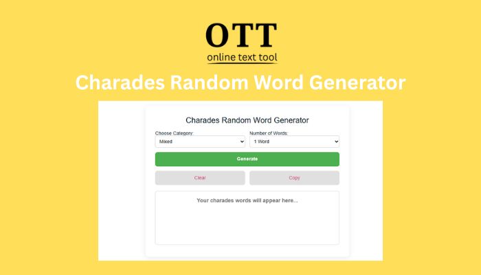 Charades Random Word Generator For Fun Family Games