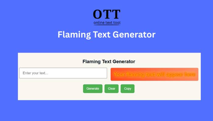 Flaming Text Generator Online Tool